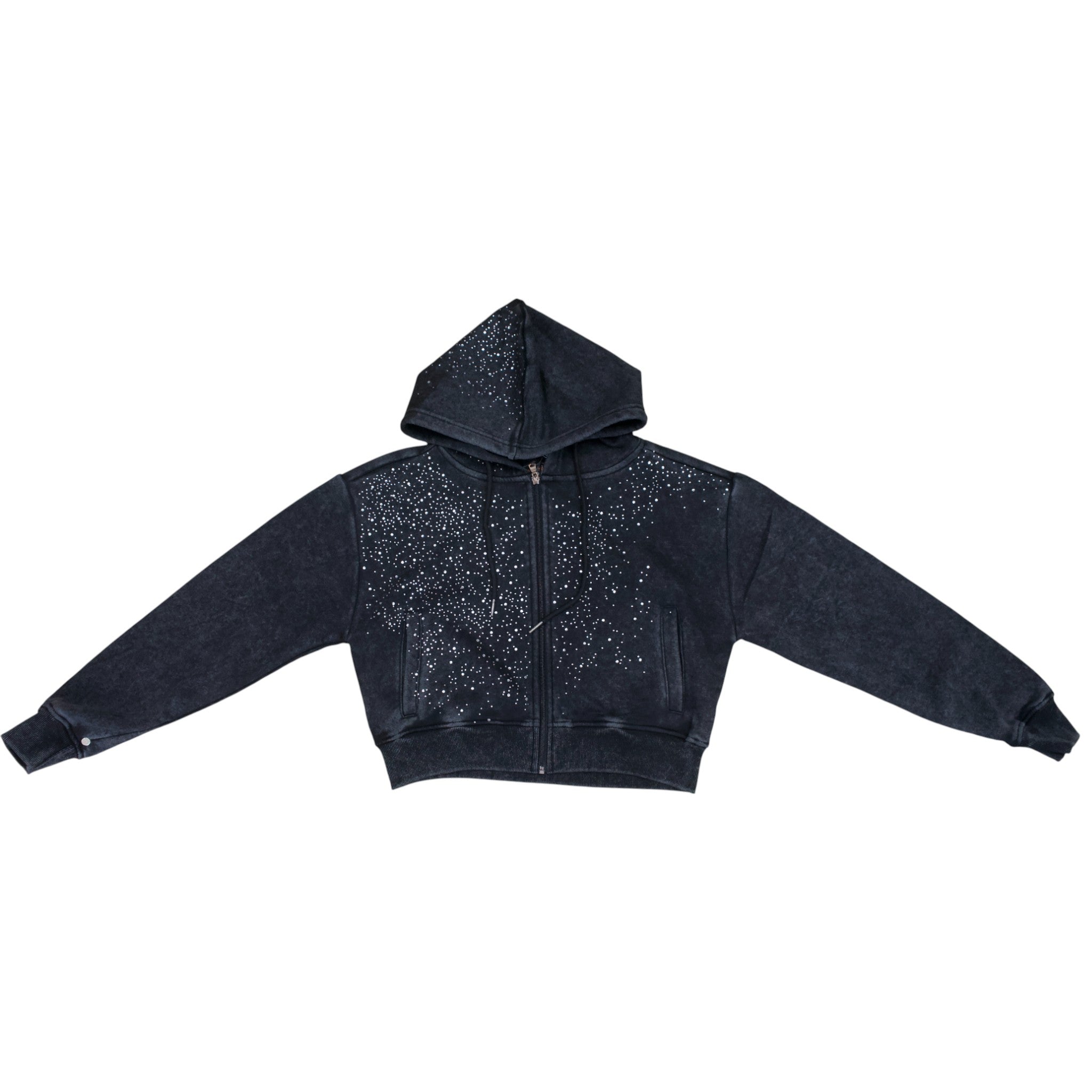 Red Fox Mineral Wash Crop Hoodie Black – Purple Carpet Miami