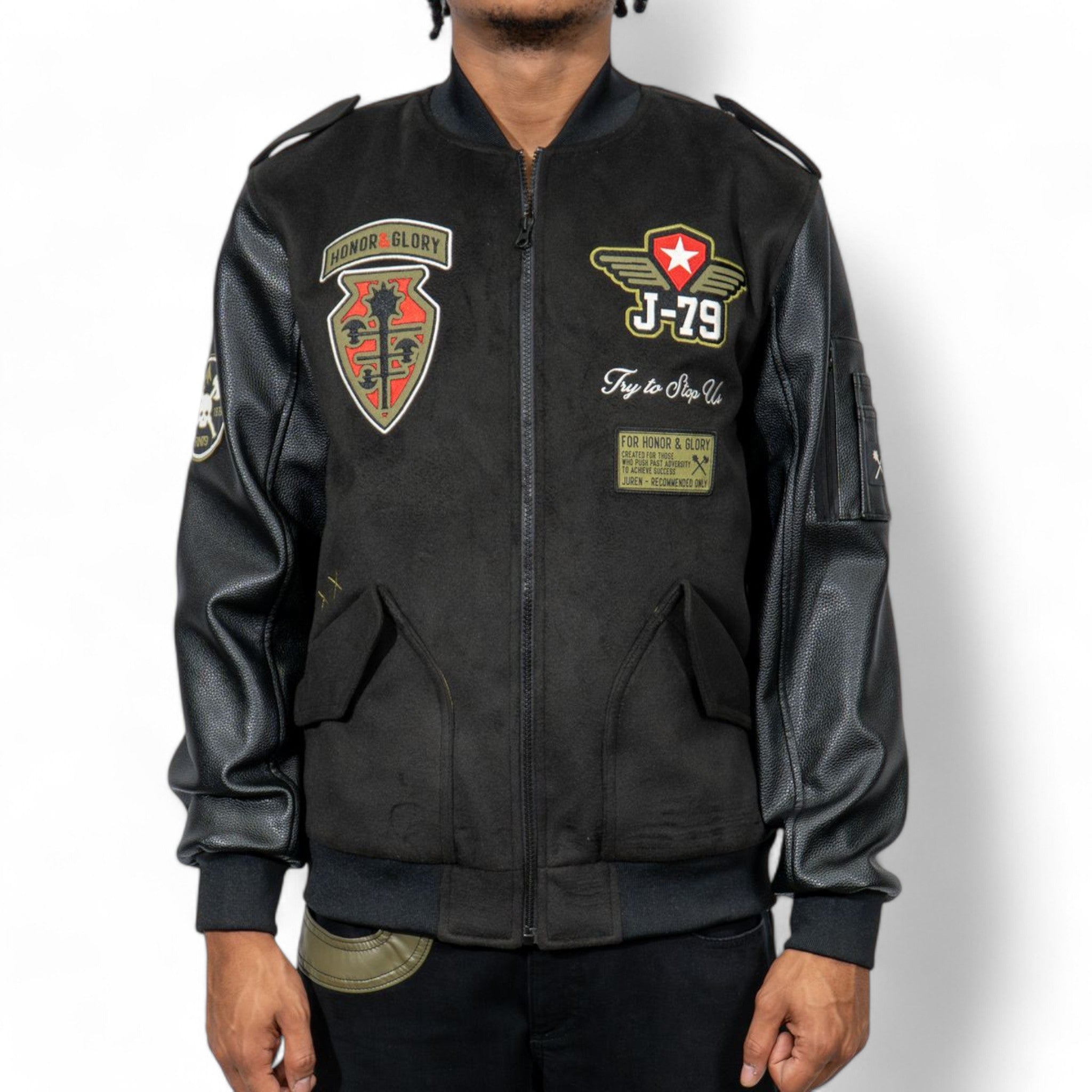 Juren Honor & Glory Bomber Big & Tall Black/ Olive – Purple Carpet Miami
